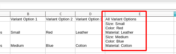 How do I determine the name of the variant option in the Shopify product export? | Highview Apps