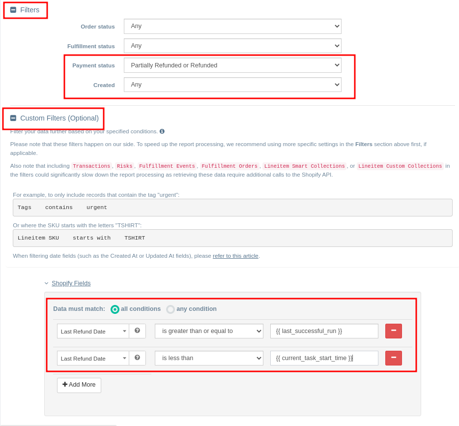 How do I export only the Shopify orders that were refunded since the last export? | Highview Apps