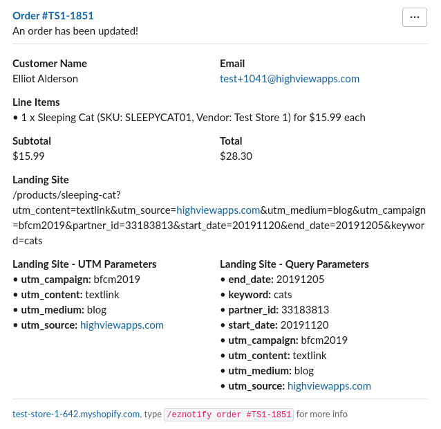 EZ Notify: Include UTM Parameters in the Slack Message | Highview Apps